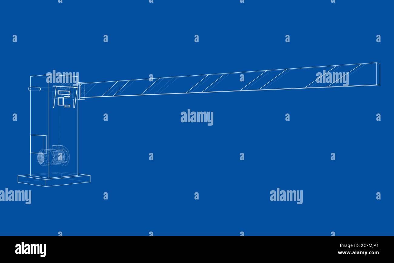 Outline Barrier gate. 3d illustration Stock Photo - Alamy
