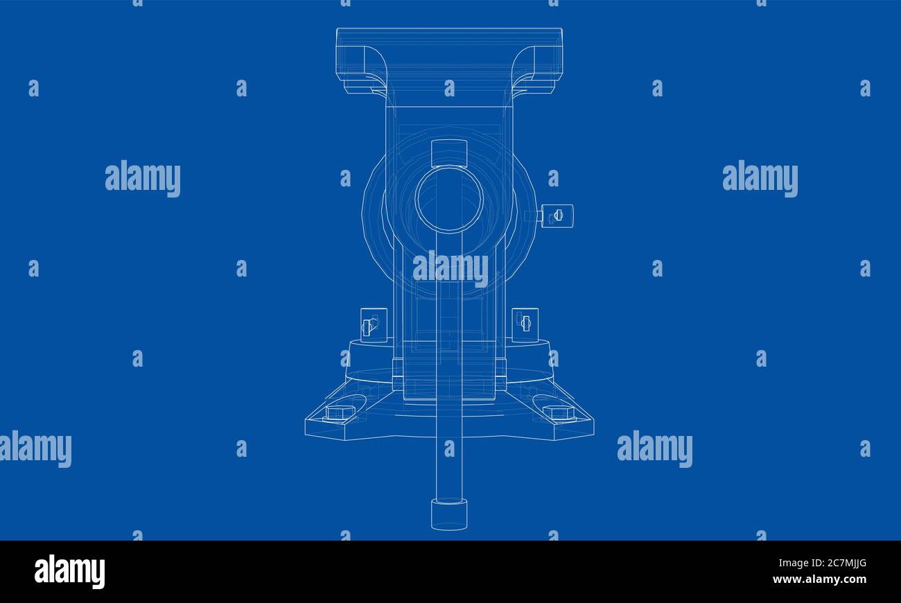 Outline vise. Wire-frame style Stock Photo - Alamy