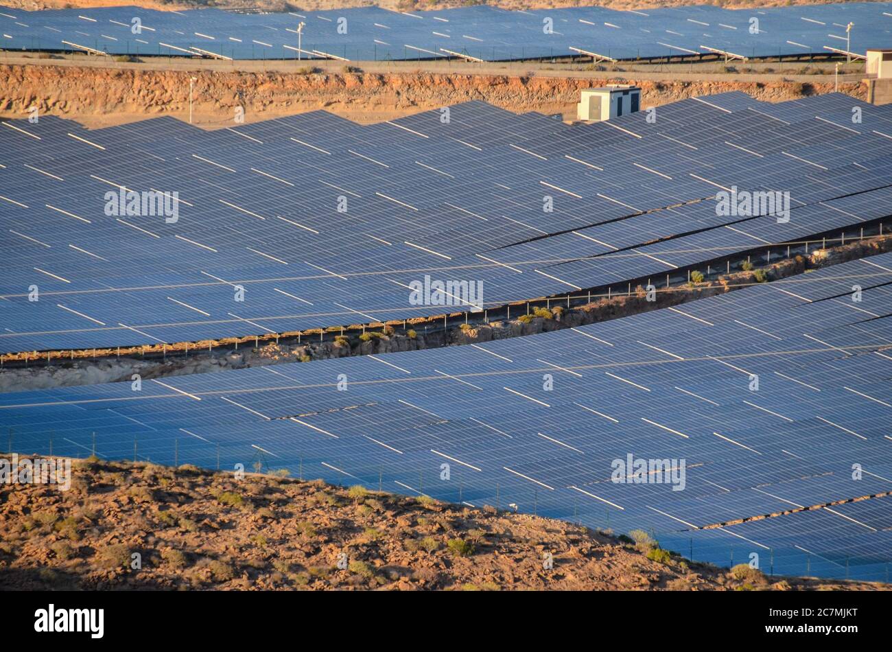 Renewable Energy Concept Solar Panels Field at Sunset Stock Photo - Alamy