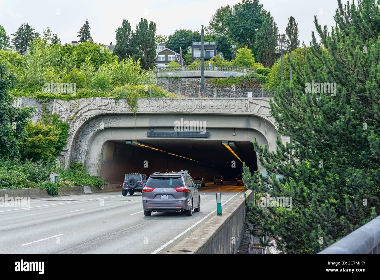 Interstate 90 tunnel to Seattle entreance Stock Photo - Alamy