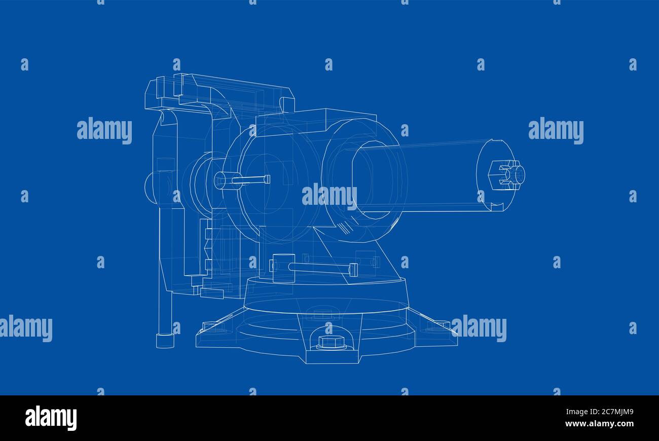 Outline vise. Wire-frame style Stock Photo - Alamy