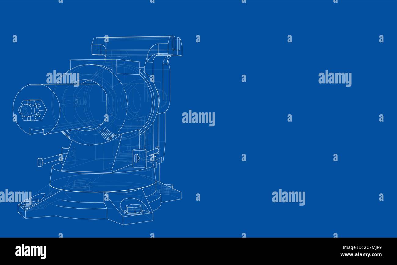 Outline vise. Wire-frame style Stock Photo - Alamy