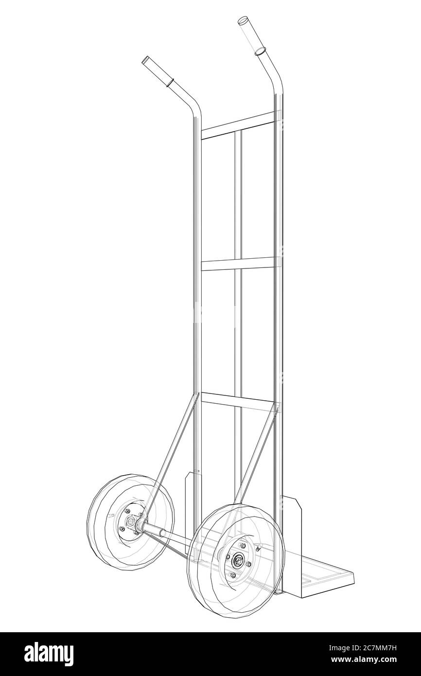 Outline delivery trolley or hand truck Stock Photo - Alamy