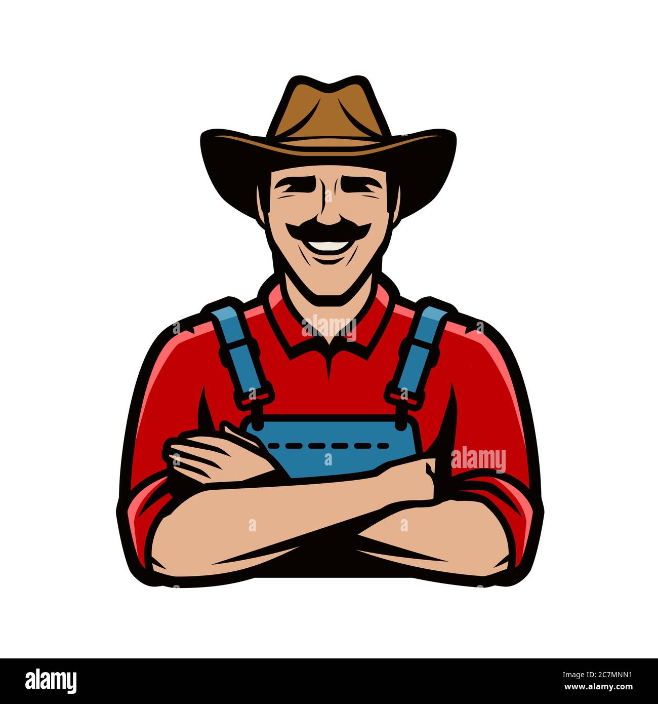 Farmer logo or symbol. Agriculture, farm concept Stock Vector Image ...