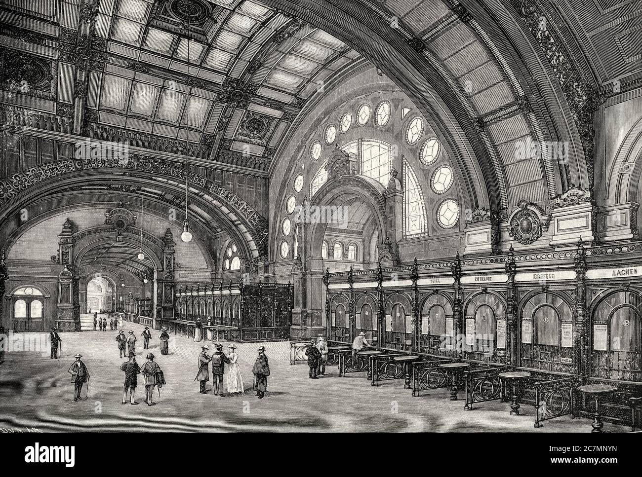 Old Cologne central station inaugurated in 1895. Cologne, North Rhine ...
