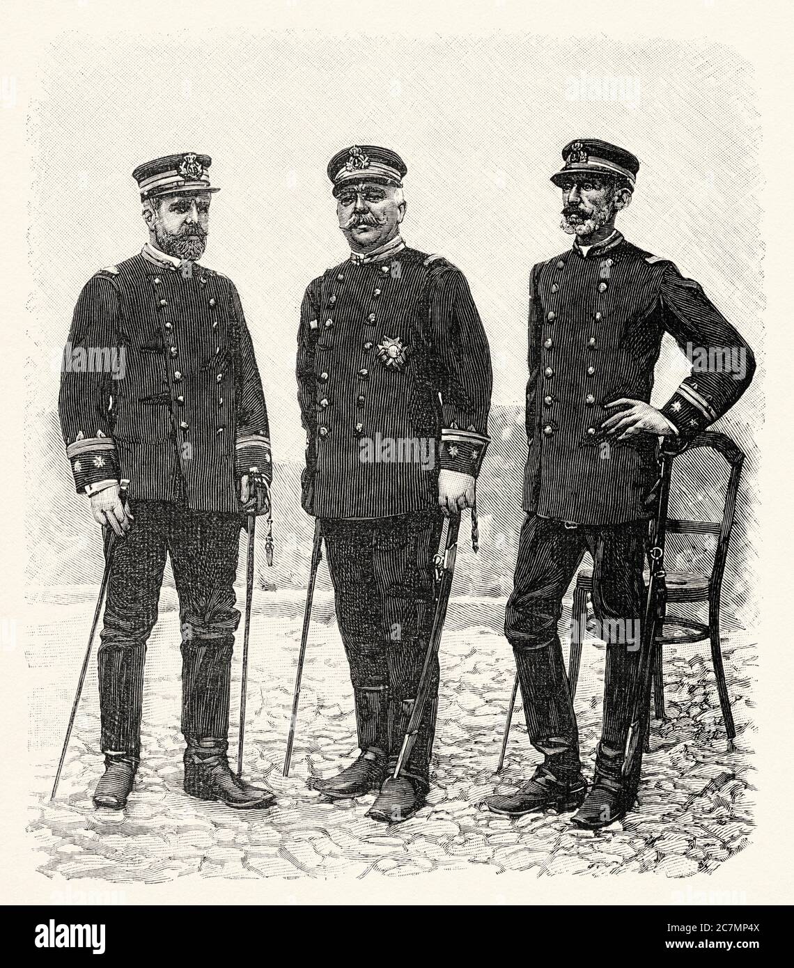 Manuel Paadín, Enrique Sicluna y Enrique Palacios, Lieutenant Colonel ...
