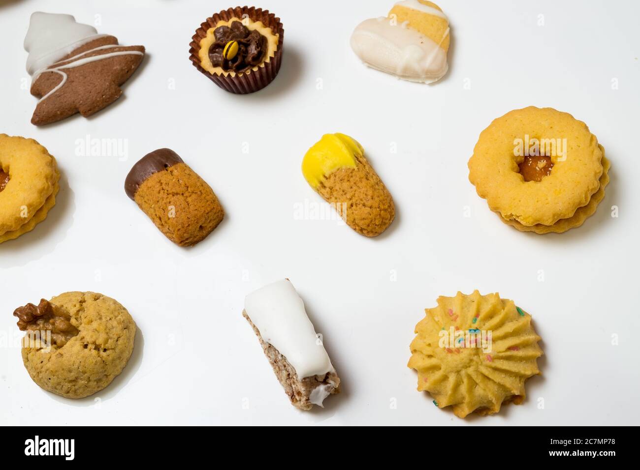 Different kind of cookies isolated on a white background Stock Photo ...