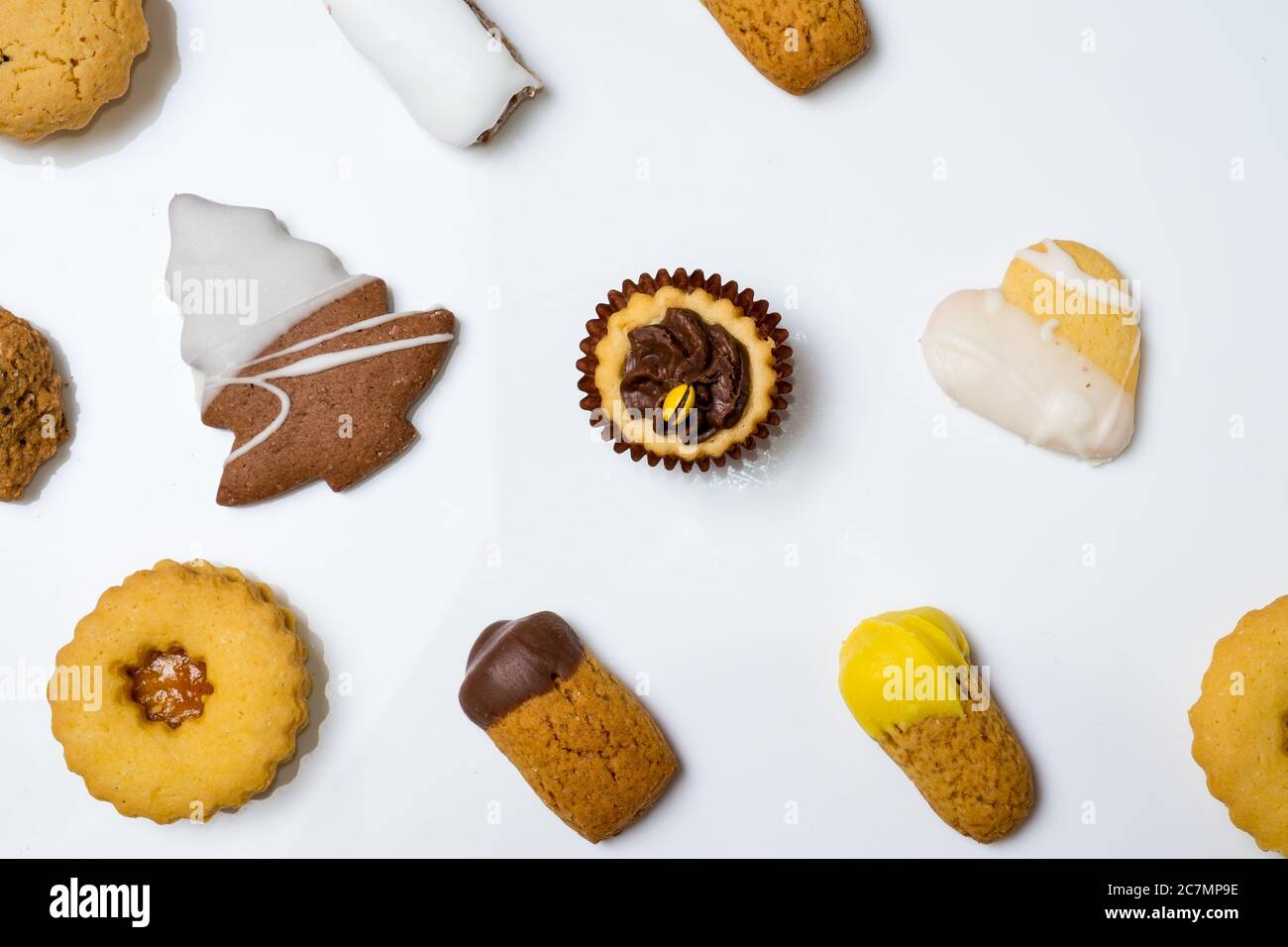 Different kind of cookies isolated on a white background Stock Photo ...