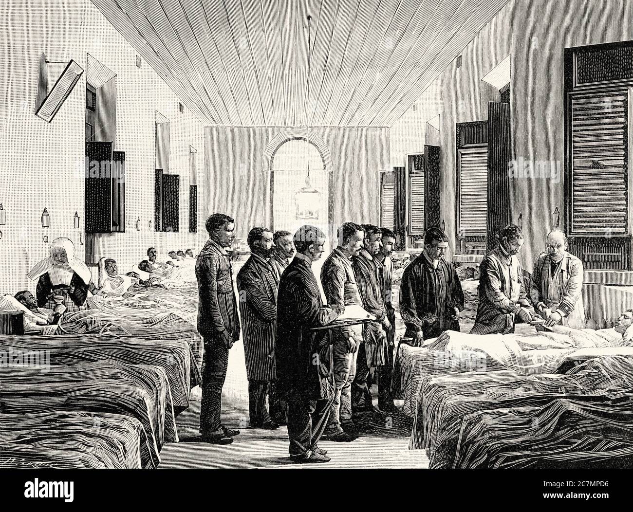 Hospital to heal the Spanish wounded in the war of Cuba 1895. From La ...