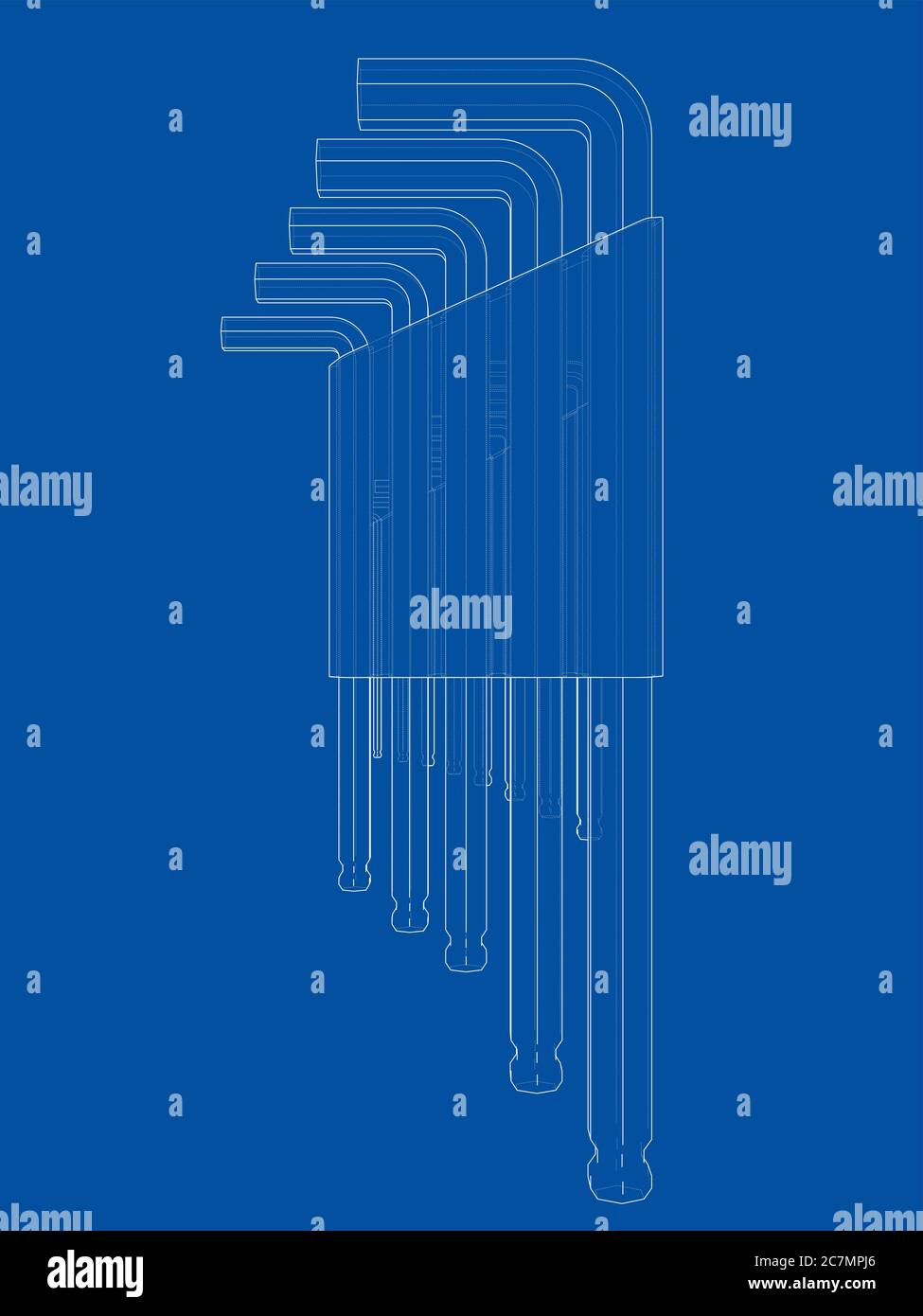 Set of hexagon tools Stock Photo - Alamy