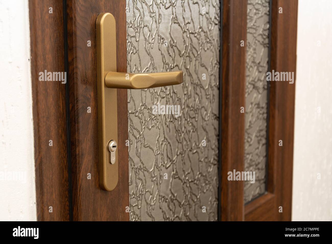 Pvc door handle, door and window hardware Stock Photo - Alamy