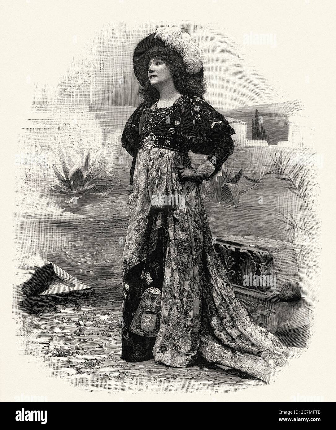 Portrait of Sarah Bernhardt (1844 - 1923) French stage actress who ...