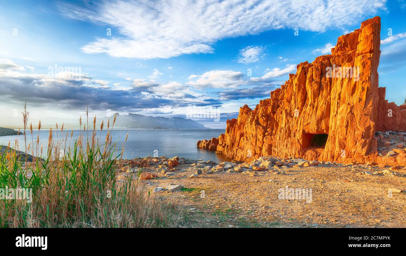 Awesome sunset view of Red Rocks (called "Rocce Rosse") in Arbatax ...