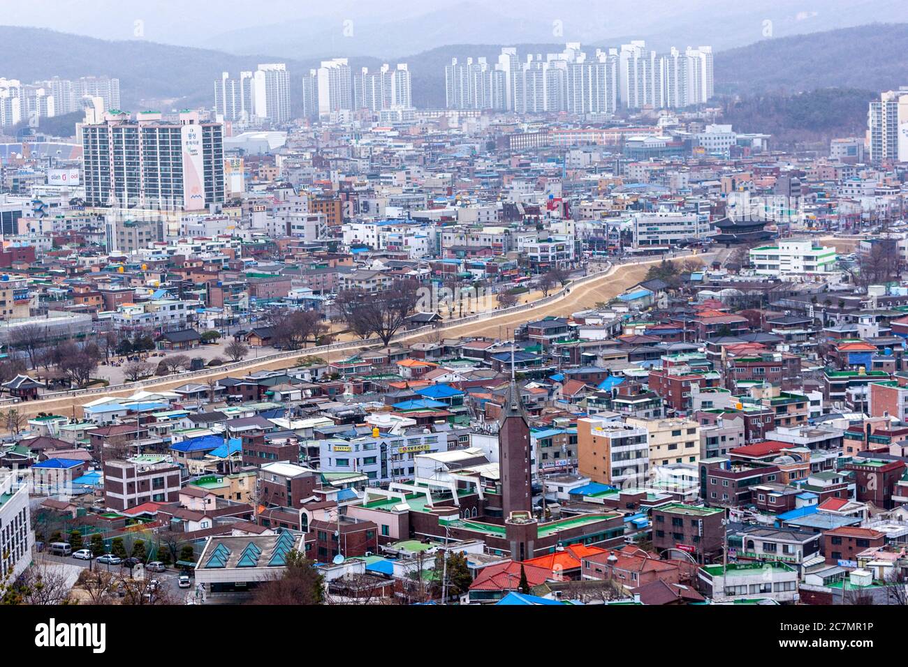 Suwon view from West GunTower,, Hwaseong Fortress, Suwon, Gyeonggi ...