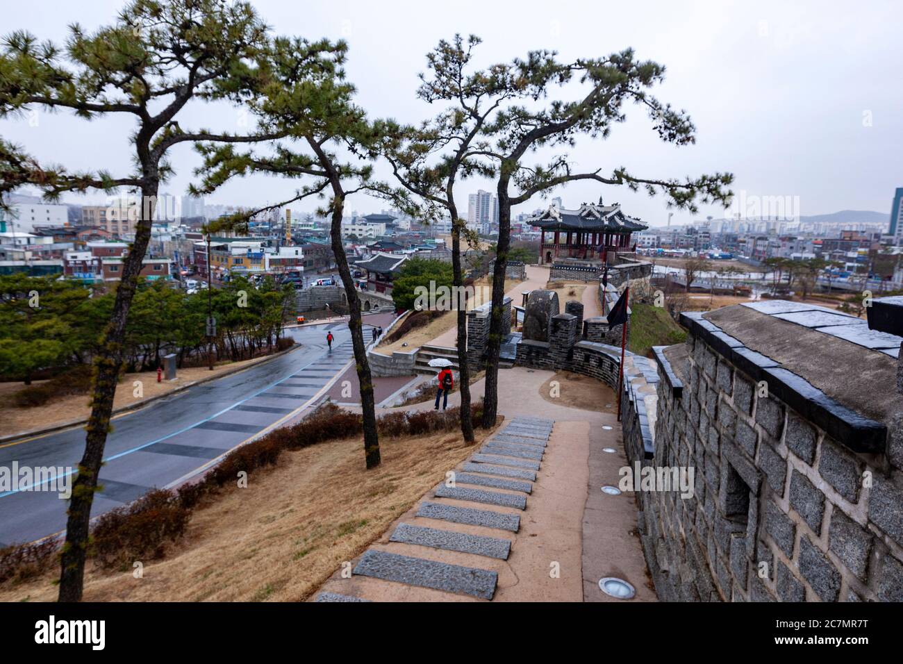 Wall in Hwaseong Fortress, Suwon, Gyeonggi Province, South Korea Stock ...