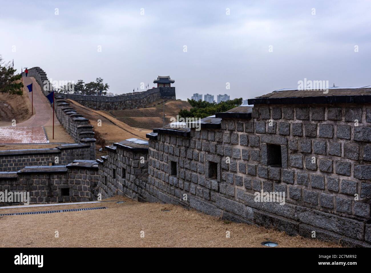 Wall of Hwaseong Fortress, Suwon, Gyeonggi Province, South Korea Stock ...