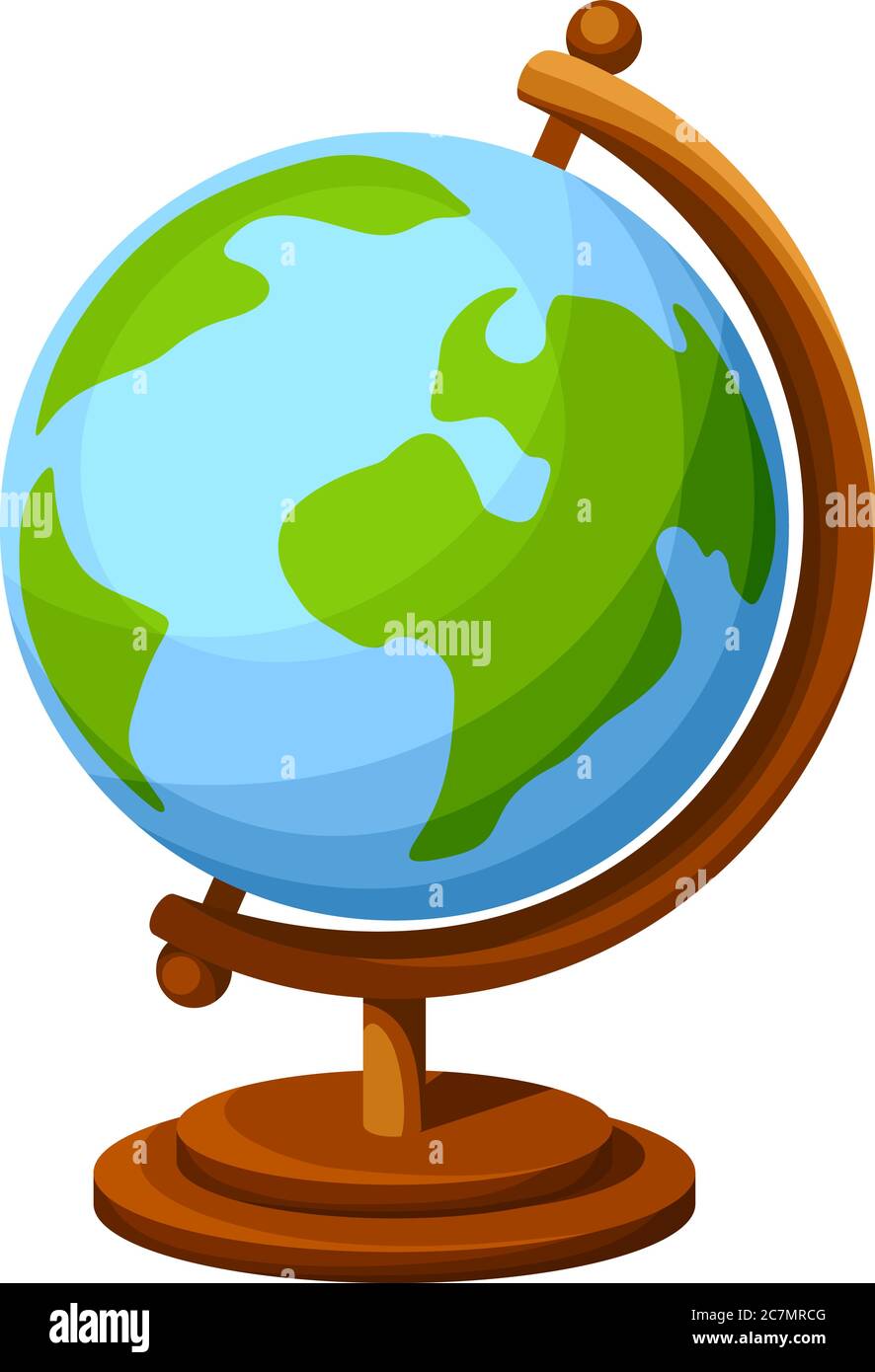 Vector illustration of a globe isolated on a white background Stock ...