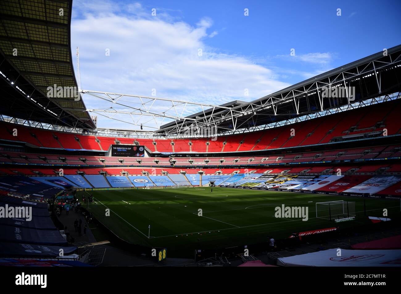 General view of an empty stadium before the FA Cup Semi-Final match at ...