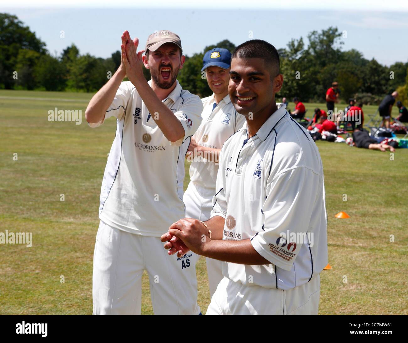 BILLERICAY, United Kingdom, JULY 18: L-R Andy Smith of Billericay CC ...