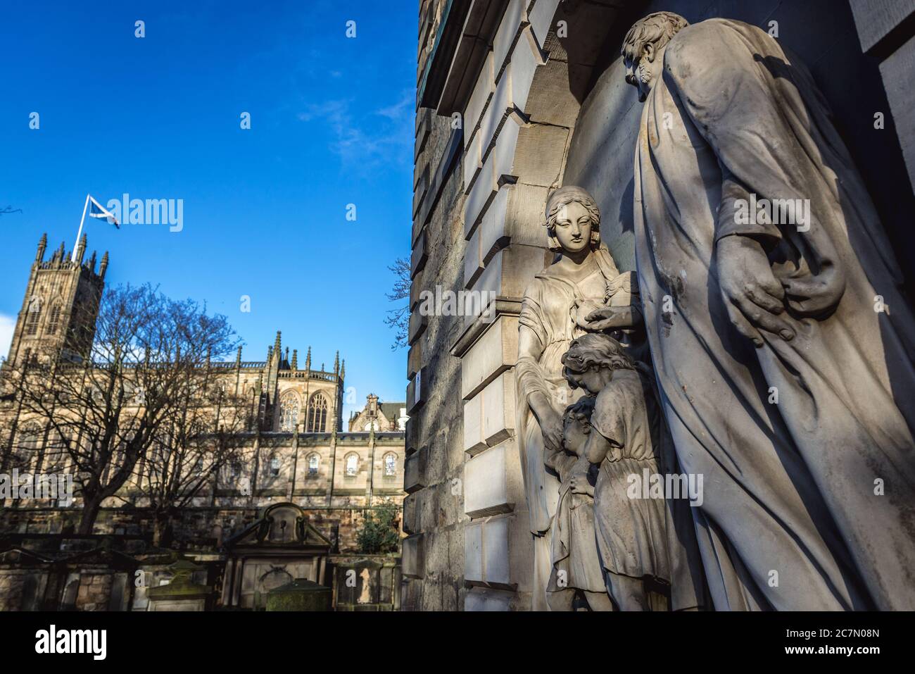 Memorial to the Rev David Dickson on facade of Parish Church of St ...