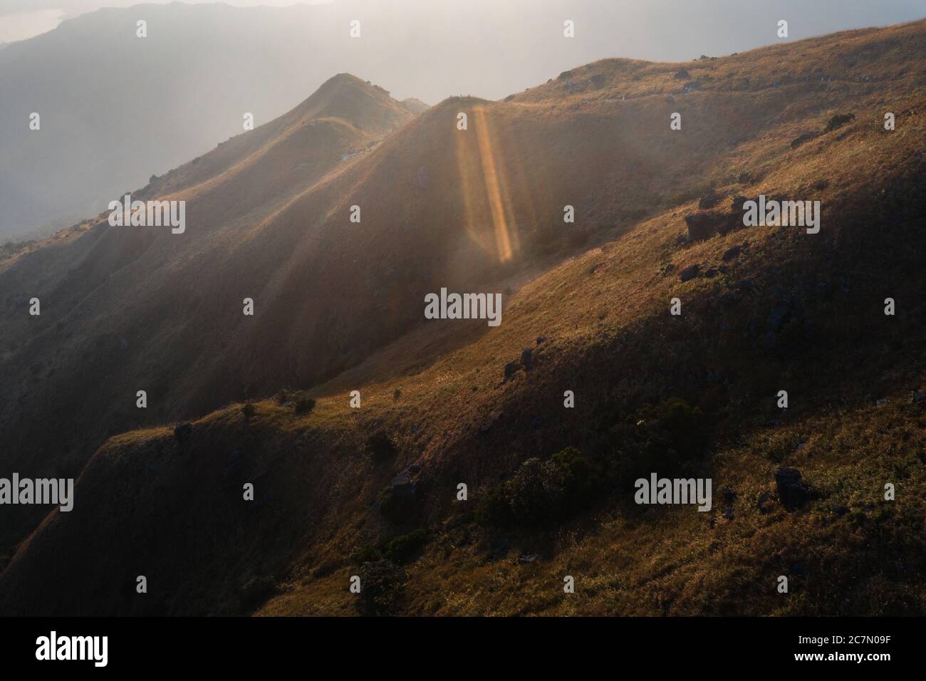 Beautiful scenery of a mountainous landscape with high rocky mountains ...