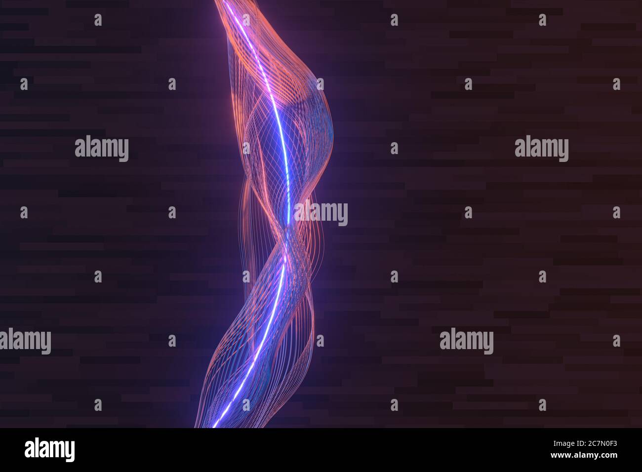 Purple circle laser line with dark background, 3d rendering. Computer ...