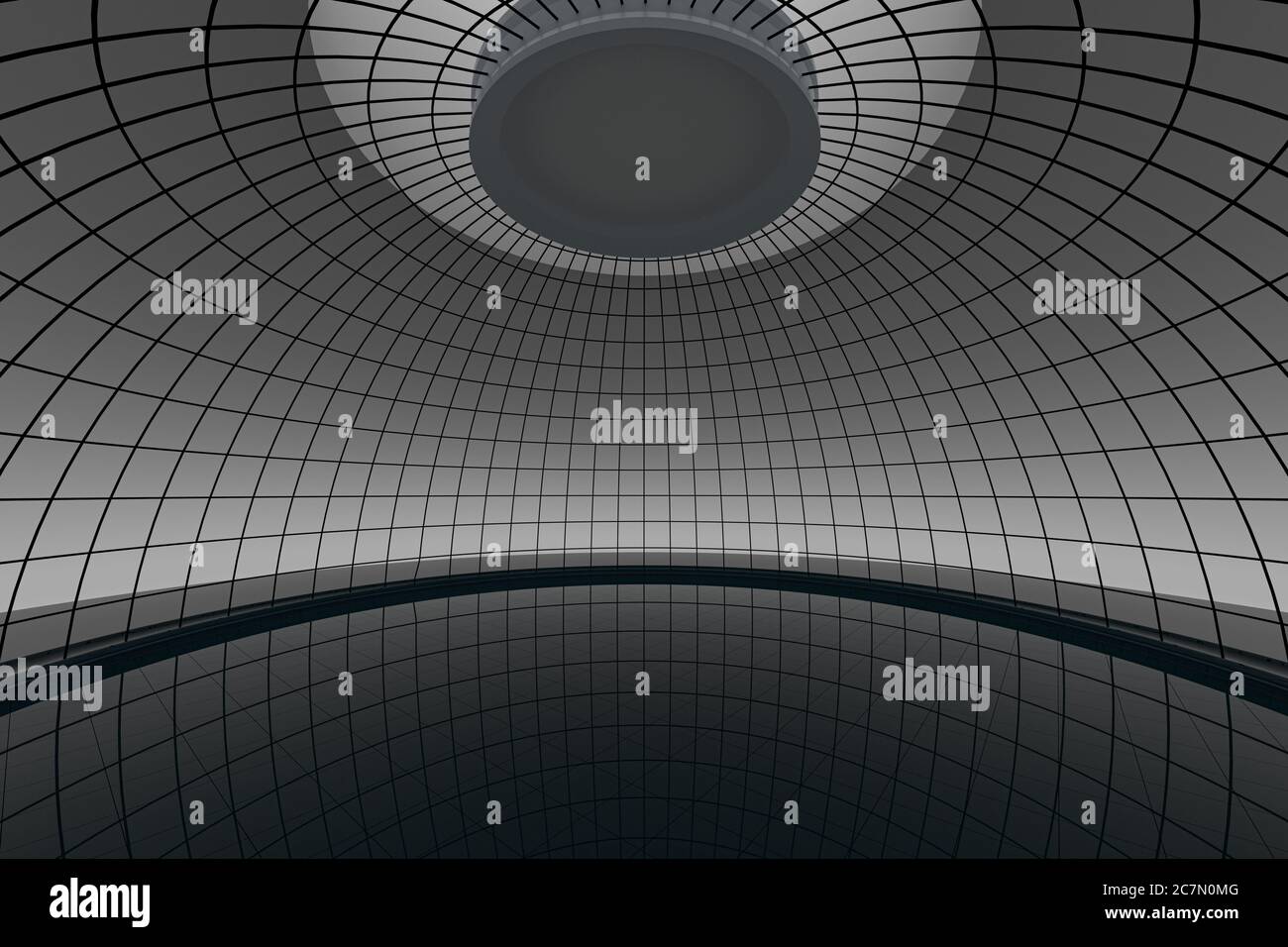 Round hall architecture background, 3d rendering. Computer digital ...