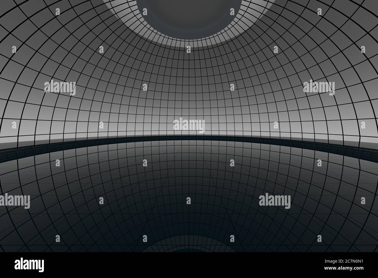 Round hall architecture background, 3d rendering. Computer digital ...