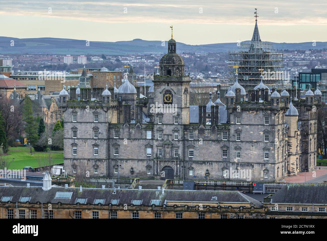 George Heriots School on Lauriston Place seen from esplanade of Castle ...