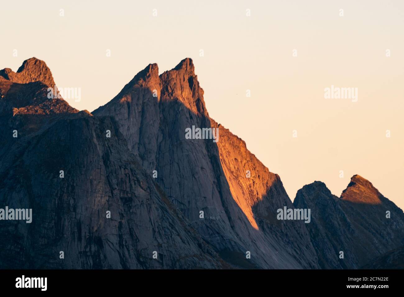 Beautiful scenery of a mountainous landscape with high rocky mountains ...