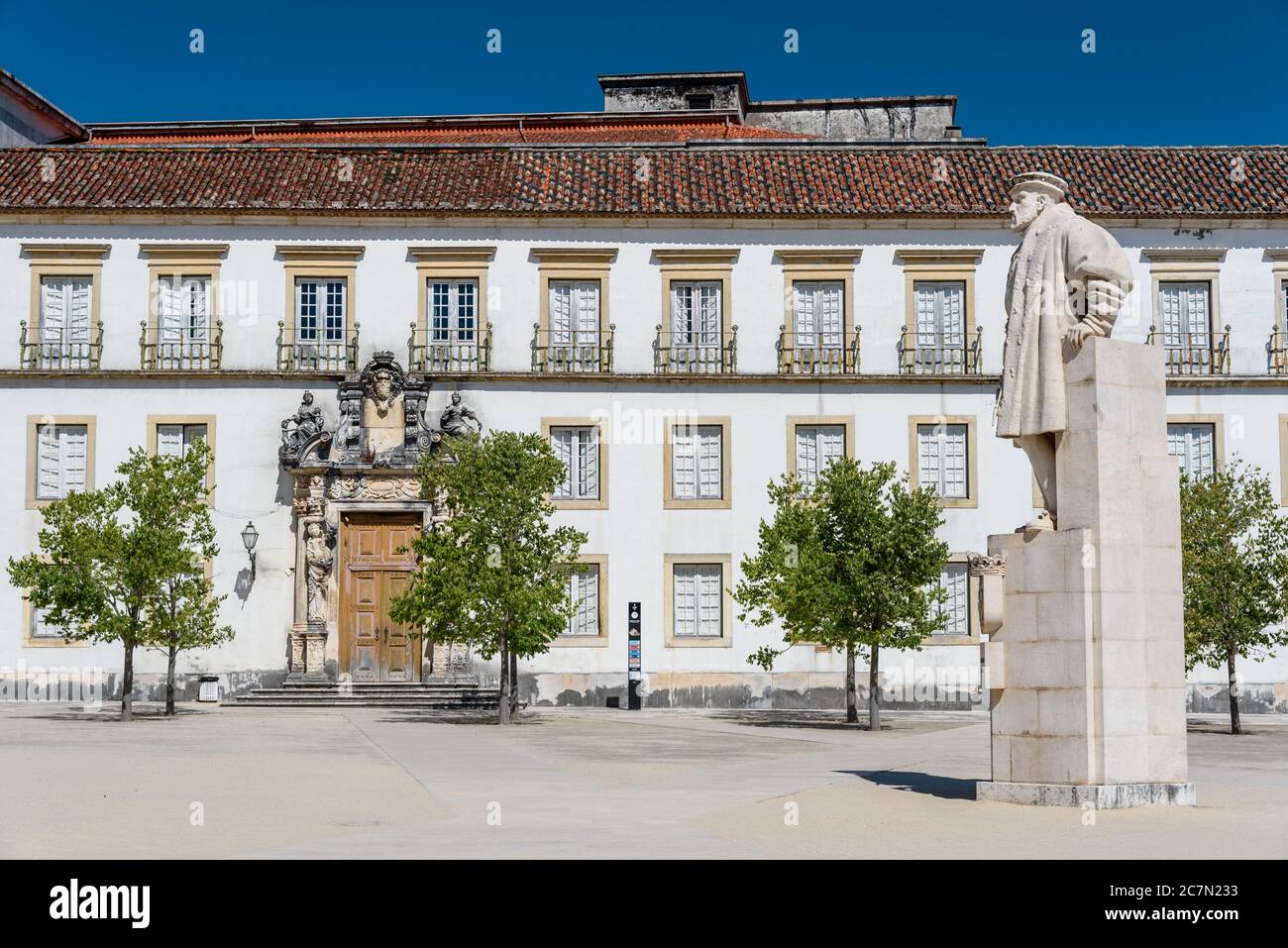 View on the courtyard of the old university with university tower in ...