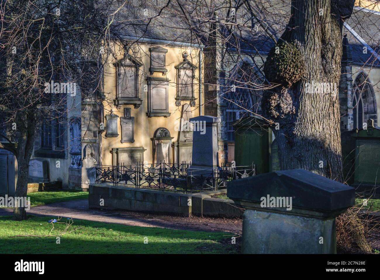 Greyfriars Kirkyard cemetery in Edinburgh, the capital of Scotland ...