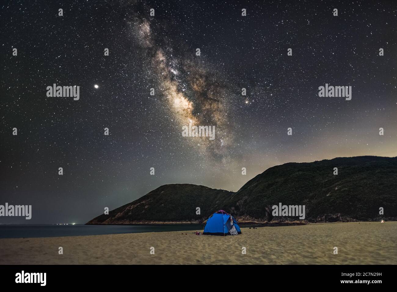 Breathtaking scenery of the Milky Way Galaxy in the scenic night sky ...