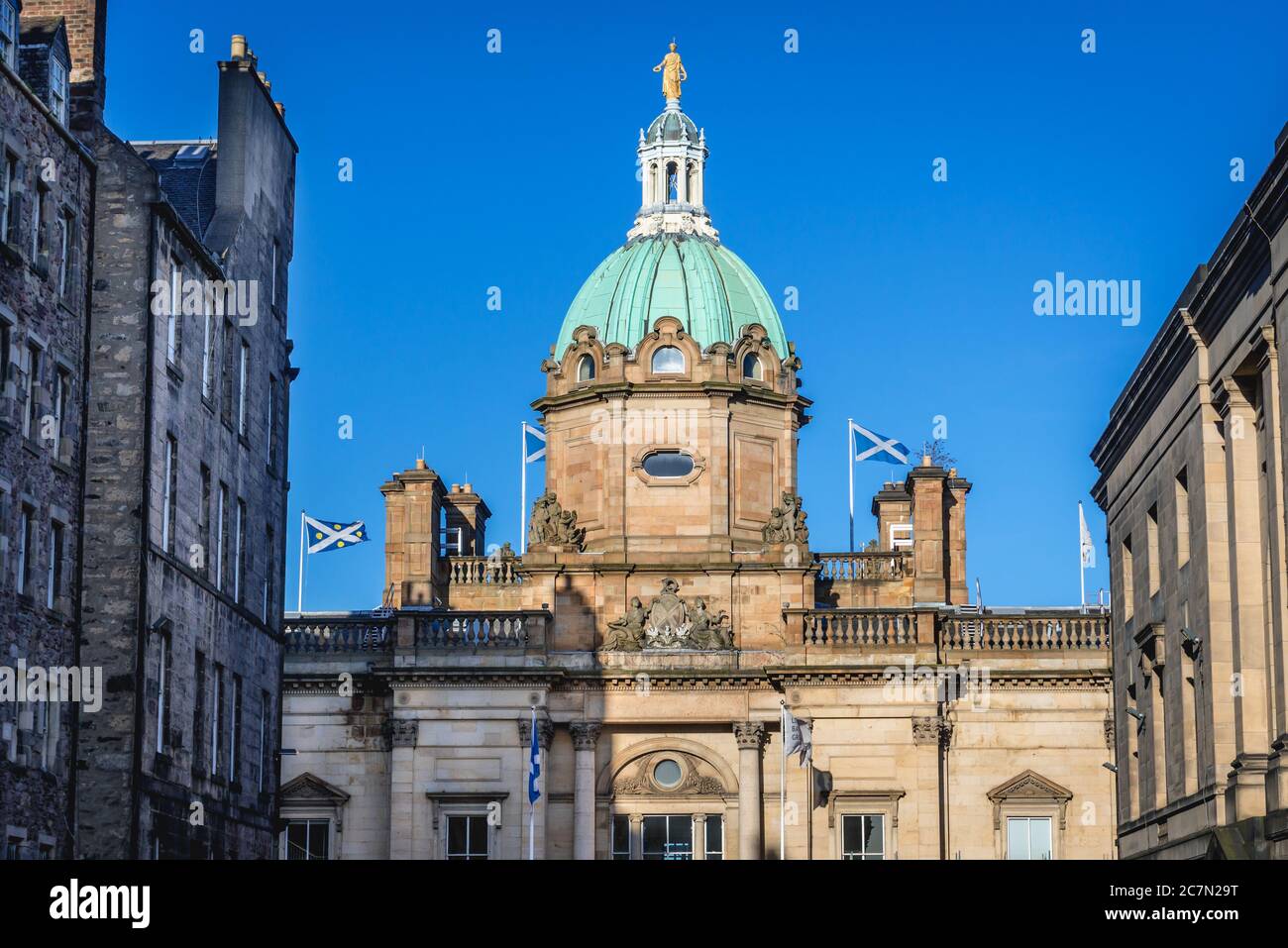 Dome of Bank of Scotland Head Office building in Edinburgh, the capital ...
