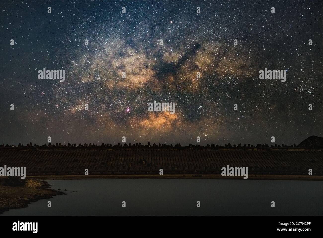 Breathtaking scenery of the Milky Way Galaxy in the scenic night sky ...