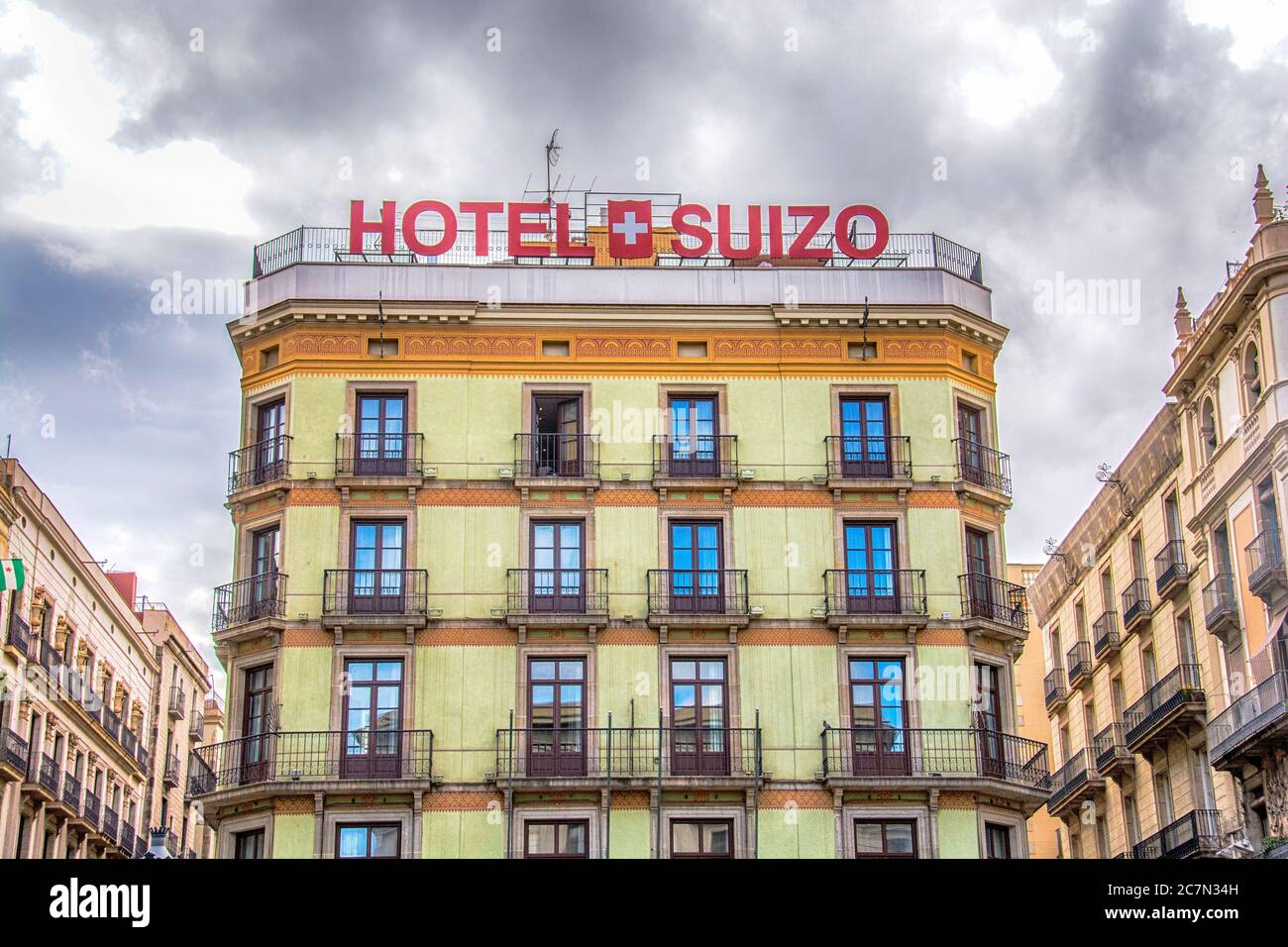 The famous Hotel Suizo (Swiss Hotel) Barcelona, Spain Stock Photo - Alamy