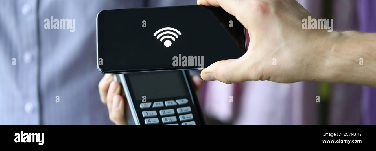 E-payment procedure at store and supermarket Stock Photo - Alamy