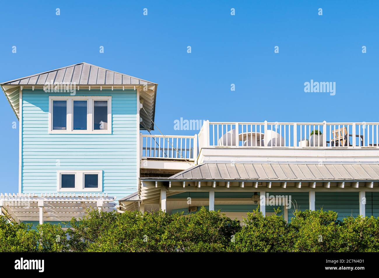 Seaside wooden house roof tower architecture by beach ocean in Florida ...