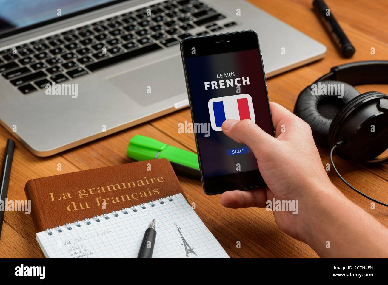 Smart phone language learning hi-res stock photography and images - Alamy