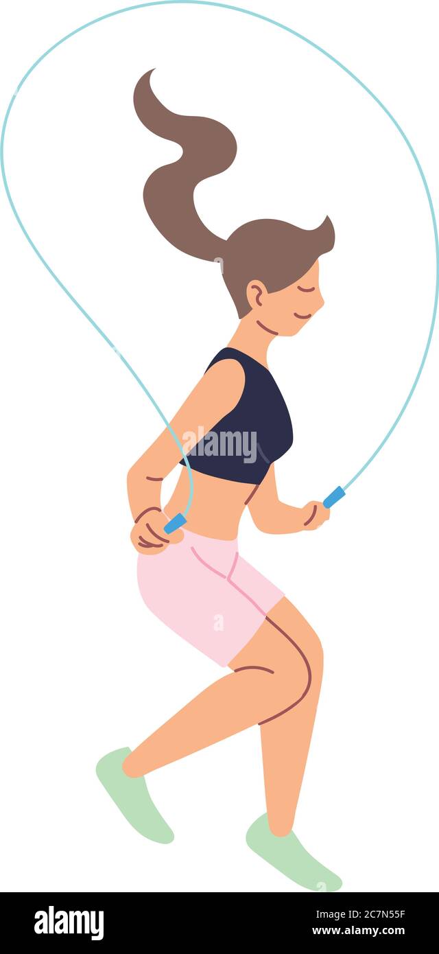 Woman avatar jumping design, Stay healthy sport and activity theme ...