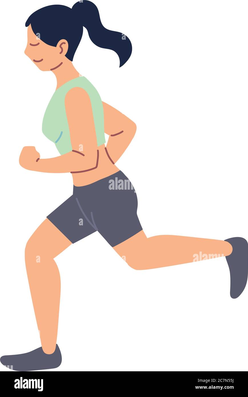 Woman avatar running design, Stay healthy sport and activity theme ...