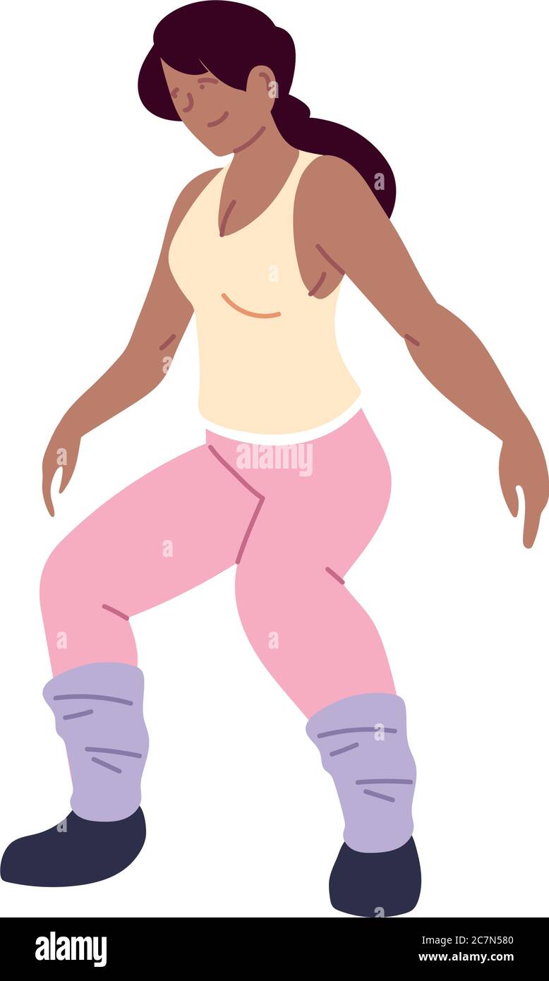 Woman avatar doing exercise design, Stay healthy sport and activity ...