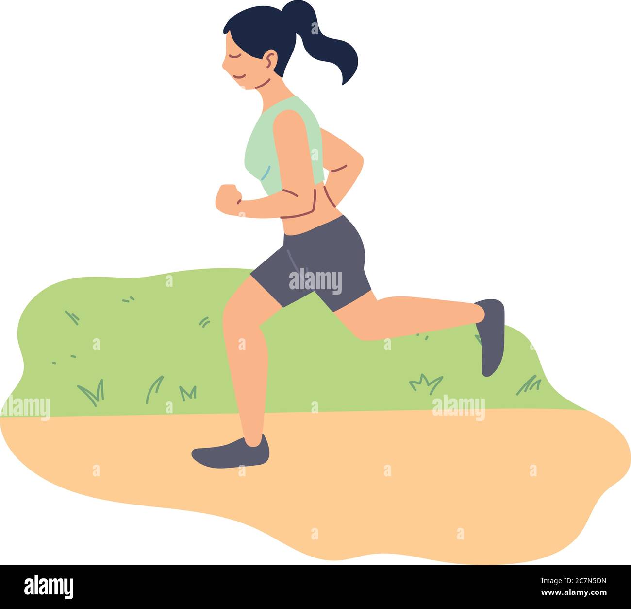 Woman avatar running at park design, Stay healthy sport and activity ...