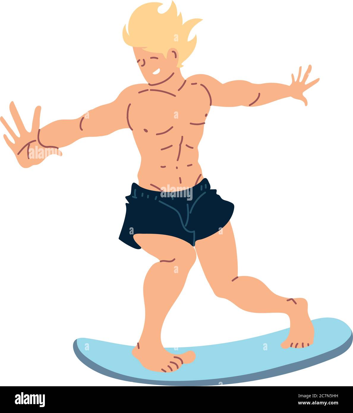 Man avatar surfing design, Stay healthy sport and activity theme Vector ...