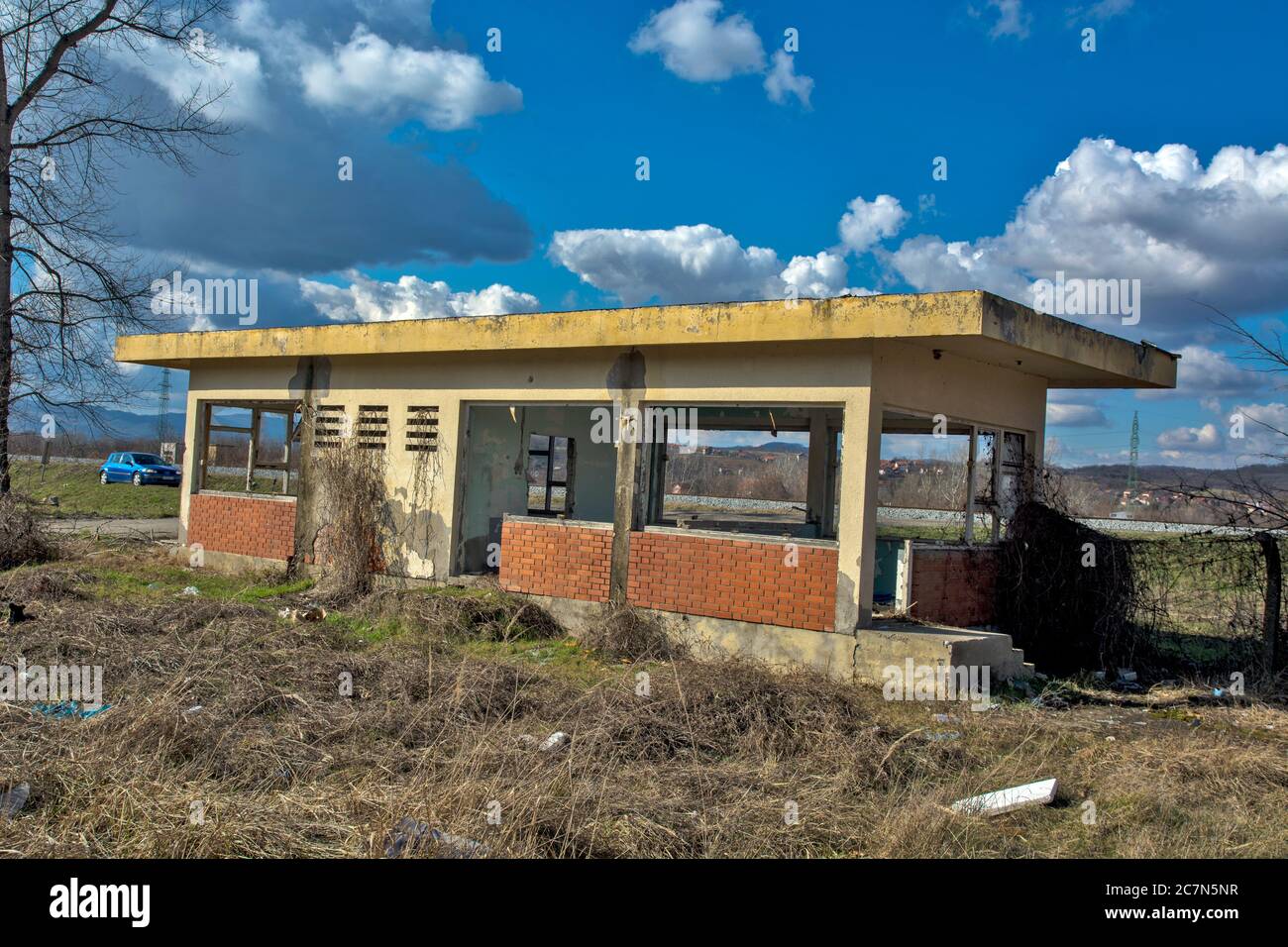 Devastated viscose factory in Serbia in the town of Loznica. Once a ...