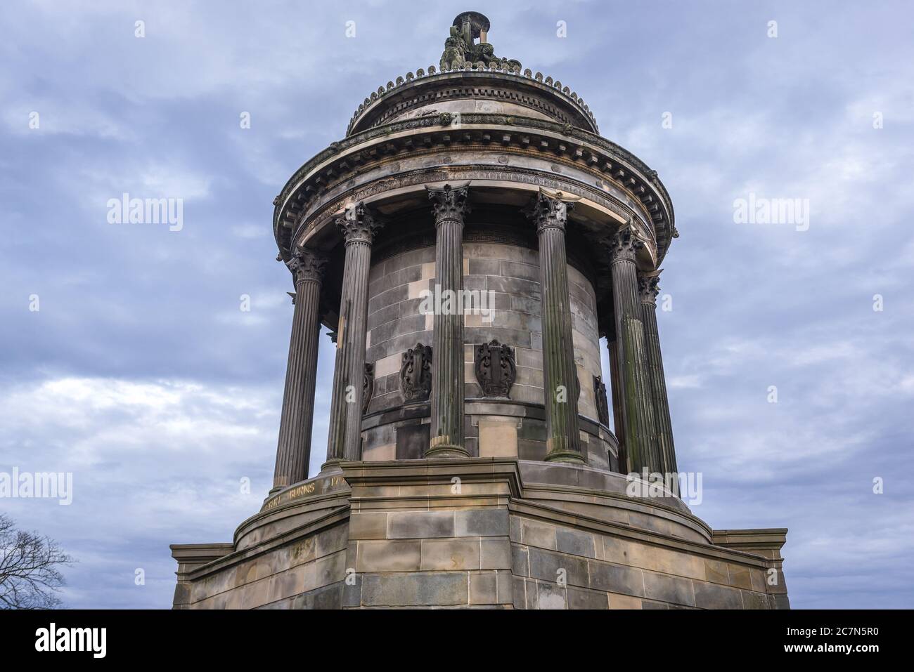 Burns Monument on Regent Road Edinburgh, the capital of Scotland, part ...