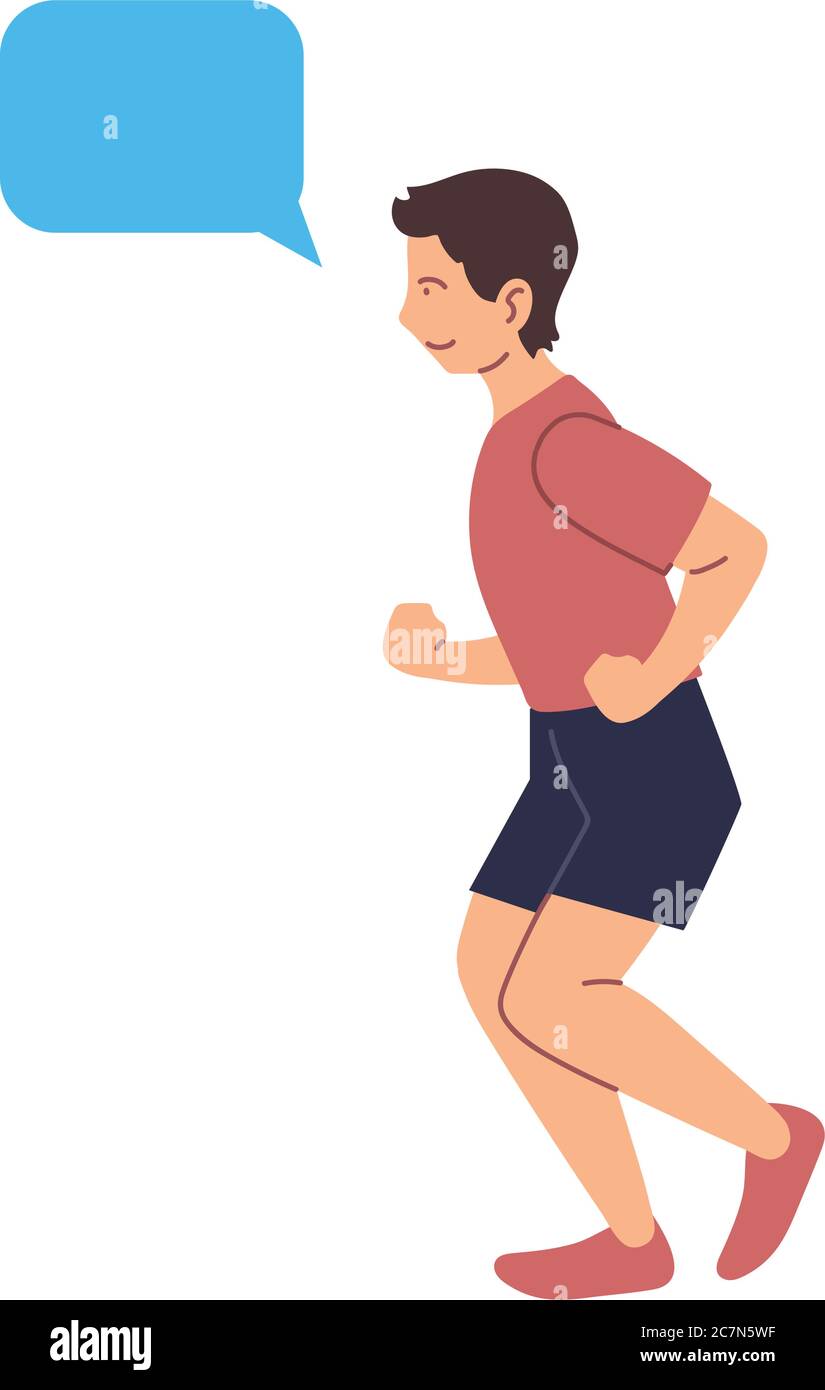 Man avatar running with bubble design, Stay healthy sport and activity ...