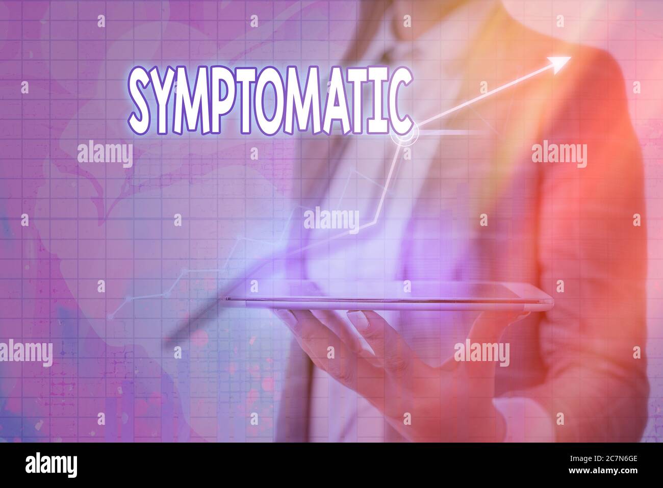 Handwriting text Symptomatic. Conceptual photo serving as symptom or ...