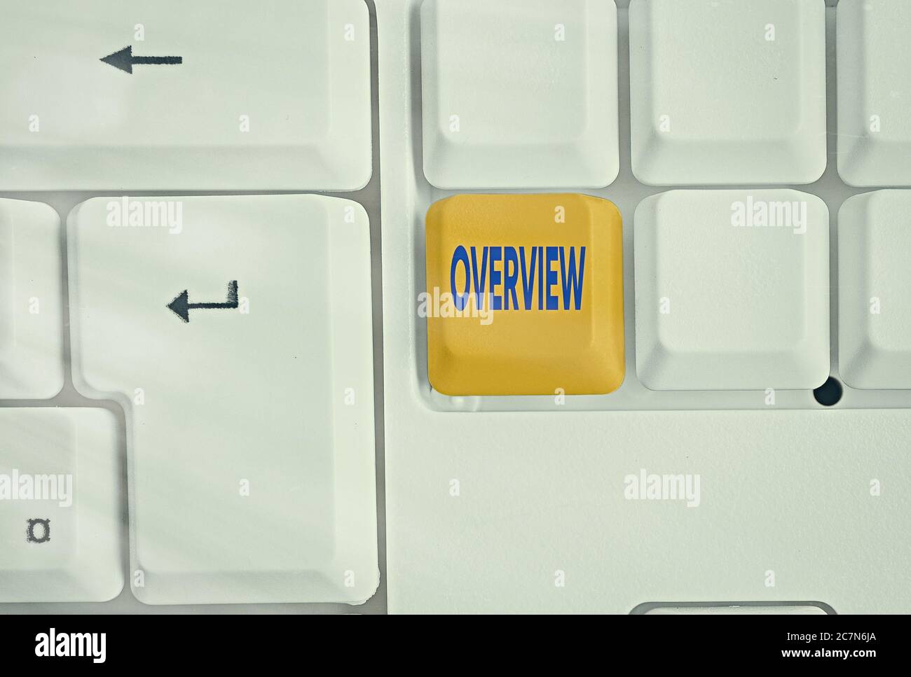 Writing note showing Overview. Business concept for description of ...
