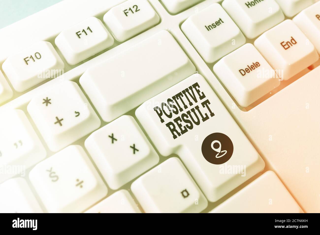 Text sign showing Positive Result. Business photo showcasing shows that ...